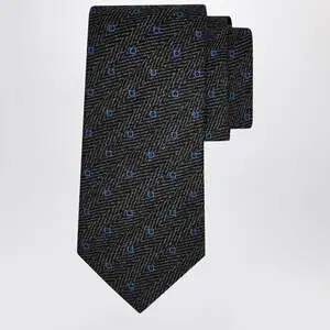FERRAGAMO Gancini Chevron Neck Tie - Multicolor