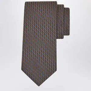 FERRAGAMO Gancini Jacquard Neck Tie - Multicolor