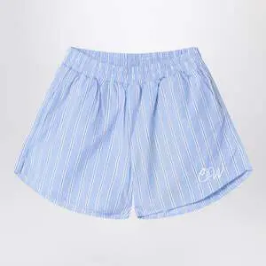 OFF-WHITE™ Light Striped Cotton Shorts - Blue