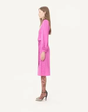 Valentino Garavani Midi Dress In Logo-stripe Shiny-matte Jacquard