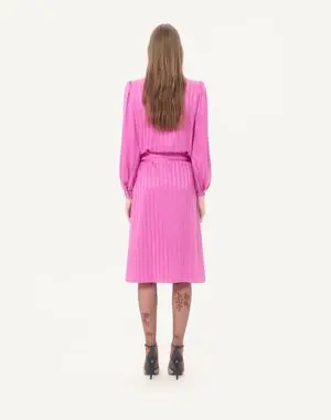 Valentino Garavani Midi Dress In Logo-stripe Shiny-matte Jacquard