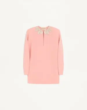 Valentino Garavani Embroidered Cady Couture Short Dress - Pink/silver