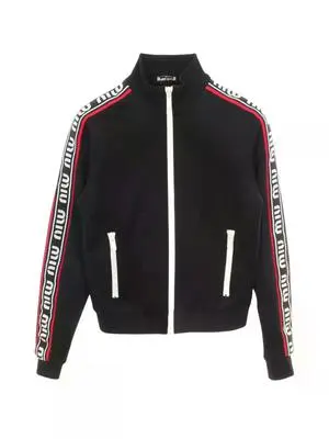 Miu Miu 2000s Logo-tape Track Jacket - Black