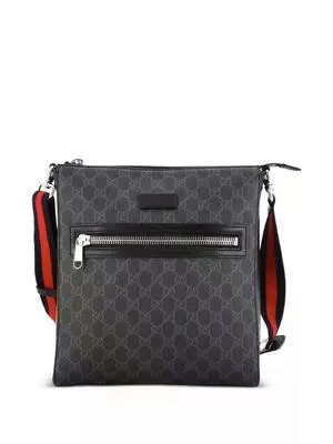 Gucci Gg Coated Canvas Messenger Bag - Black