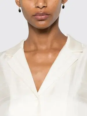 TOTEME Relaxed Fit Monogram Print Silk Shirt