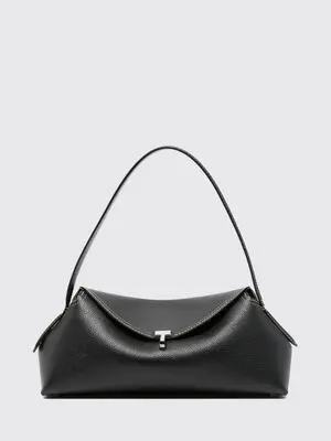 TOTEME T-lock Flared Leather Shoulder Bag - Black