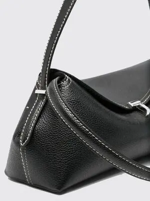 TOTEME T-lock Flared Leather Shoulder Bag - Black