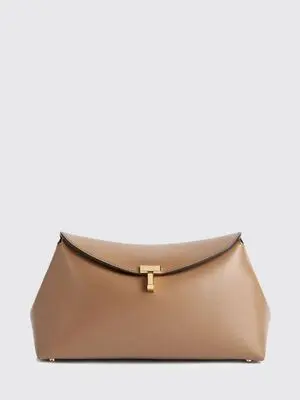 TOTEME T-lock Leather Crossbody Bag - Camel