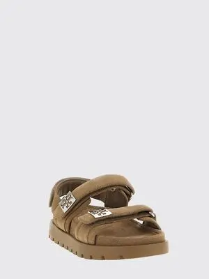 Tory Burch Suede Platform Sandals With Double T Logo - Grey