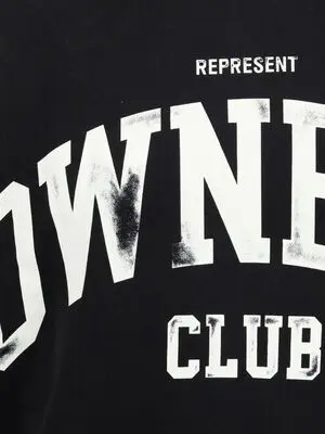 REPRESENT Cotton Hoodie With Kangaroo Pocket And Logo Print - Black