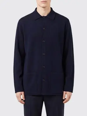Valentino Garavani Merino Wool Cardigan With Patch Pocket - Navy
