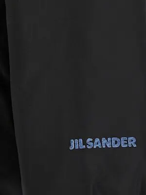 JIL SANDER Technical Fabric Bomber Jacket With High Neck And Logo - Black