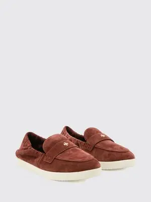 Tory Burch Suede Loafers With Metallic Double T Logo