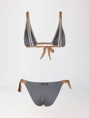 IV.AM Lory Triangle Bikini With Abstract Print - Grey