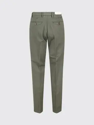 BRIGLIA 1949 Slim Fit Chinos In Cotton Linen Blend - Green