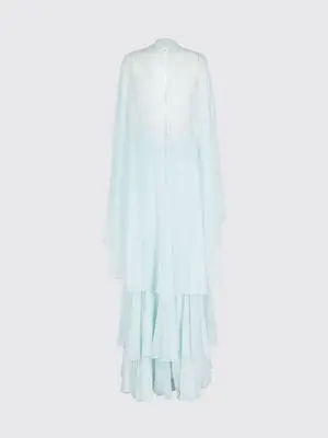 Retrofete V-neck Chiffon Midi Evening Dress Retrorfete With Ruffle Details