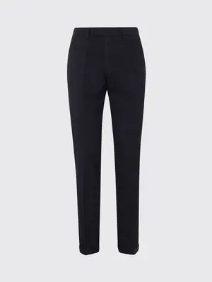 BRIGLIA 1949 Slim Fit Tailored Trousers In Cotton Linen Blend - Blue