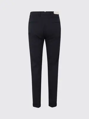 BRIGLIA 1949 Slim Fit Tailored Trousers In Cotton Linen Blend - Blue