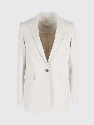 CIRCOLO 1901 Single-breasted Cropped Cotton Blazer With Notched Lapels - Hazel