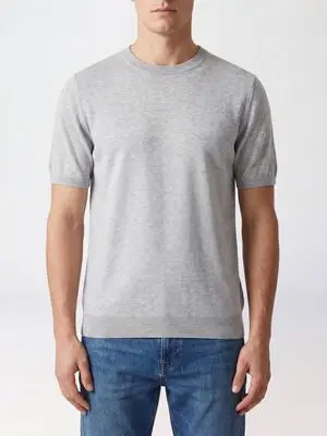 KANGRA Short-sleeved Cotton Crewneck Jumper Silver