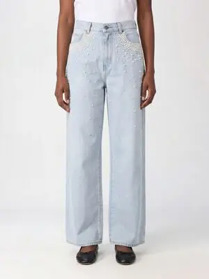 Giuseppe Di Morabito High-waisted Wide-leg Jeans In Denim With Beads