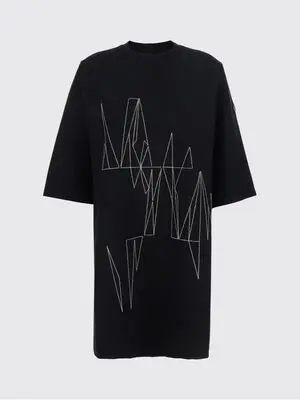 RICK OWENS + MONCLER Cotton Oversized T-shirt With Stitching Rick Owens - Black