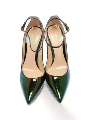 GIANVITO ROSSI Iridescent Leather Heeled Pumps