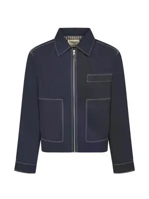 CARRER Contrast-stitch Zip-up Jacket - Blue