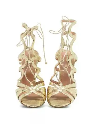 AQUAZZURA Python-embossed Platform Sandals