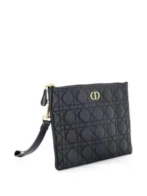 Dior Caro Daily Cannage Quilt Calfskin Medium Pouch