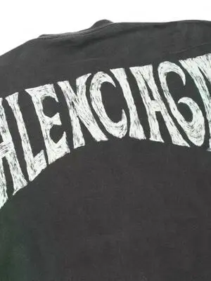 Balenciaga 2010s Logo Print Long Sleeve T-shirt