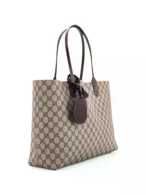 Gucci Reversible Gg Coated Canvas With Leather Medium Tote Bag