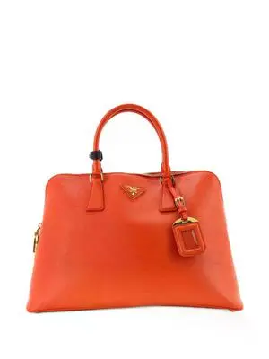 Prada Saffiano Leather Promenade Bag - Orange