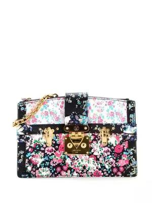 LOUIS VUITTON Trunk Floral Printed Leather Clutch Bag - Black