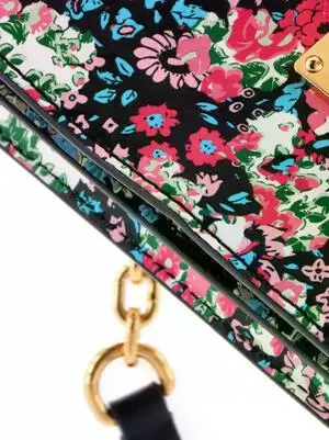 LOUIS VUITTON Trunk Floral Printed Leather Clutch Bag - Black