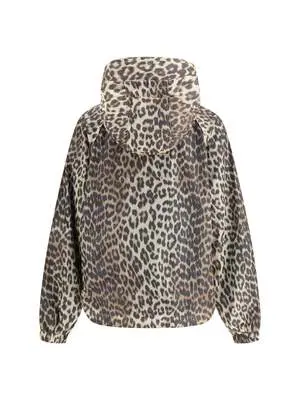 GANNI Leopard Raincoat Jacket