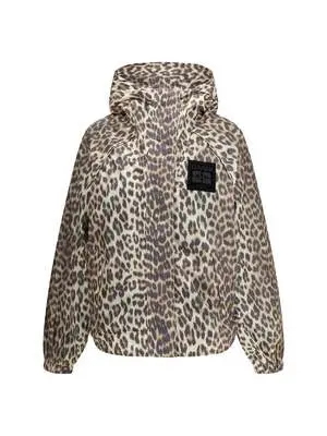 GANNI Leopard Print Raincoat Jacket - Multicolor