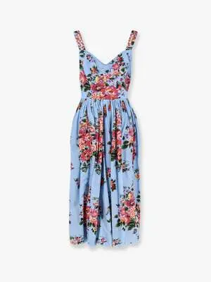 Dolce & Gabbana Cotton Dress With Mazzo Di Fiori Print - Multicolor