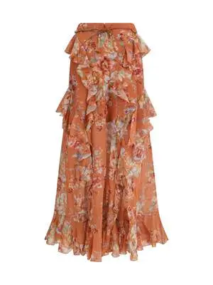 Zimmermann Long Ruffle Skirt