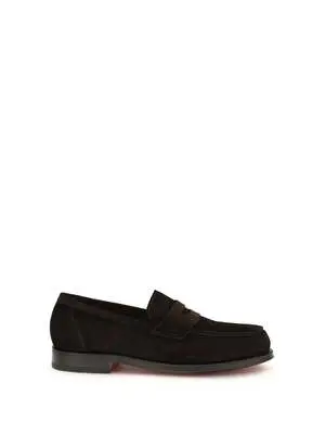 Santoni Suede Apron Loafers - Brown