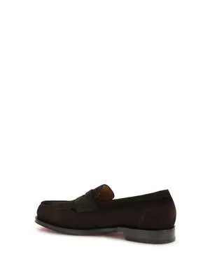 Santoni Suede Apron Loafers - Brown