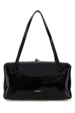 JIL SANDER Leather Goji Pillow Handbag - Black