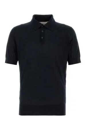 Brunello Cucinelli Midnight Silk Blend Polo Shir