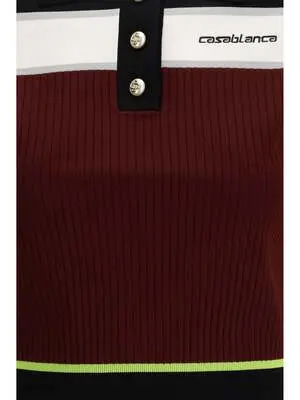 Casablanca Striped Short-sleeve Polo Shirt