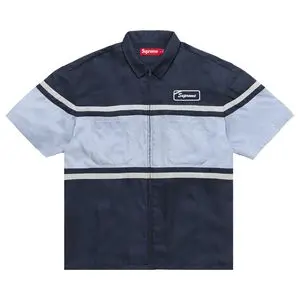 Supreme Zip Up Short-sleeve Shirt - Blue