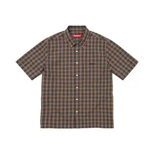 Supreme Mini Plaid Short-sleeve Shirt 'navy