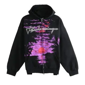 Balenciaga Zip-up Hoodie - Black