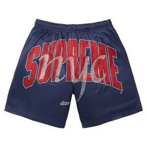Supreme Rhinestone Embellished Mesh Shorts - Blue