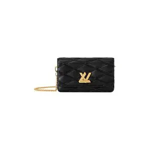 LOUIS VUITTON Wallet On Chain Go-14 Lambskin Leather - Black
