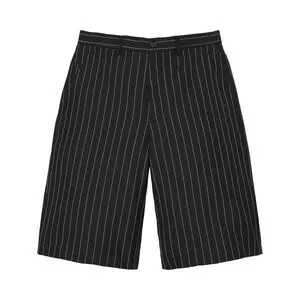 Supreme Pinstripe Wool Trouser Short - Black